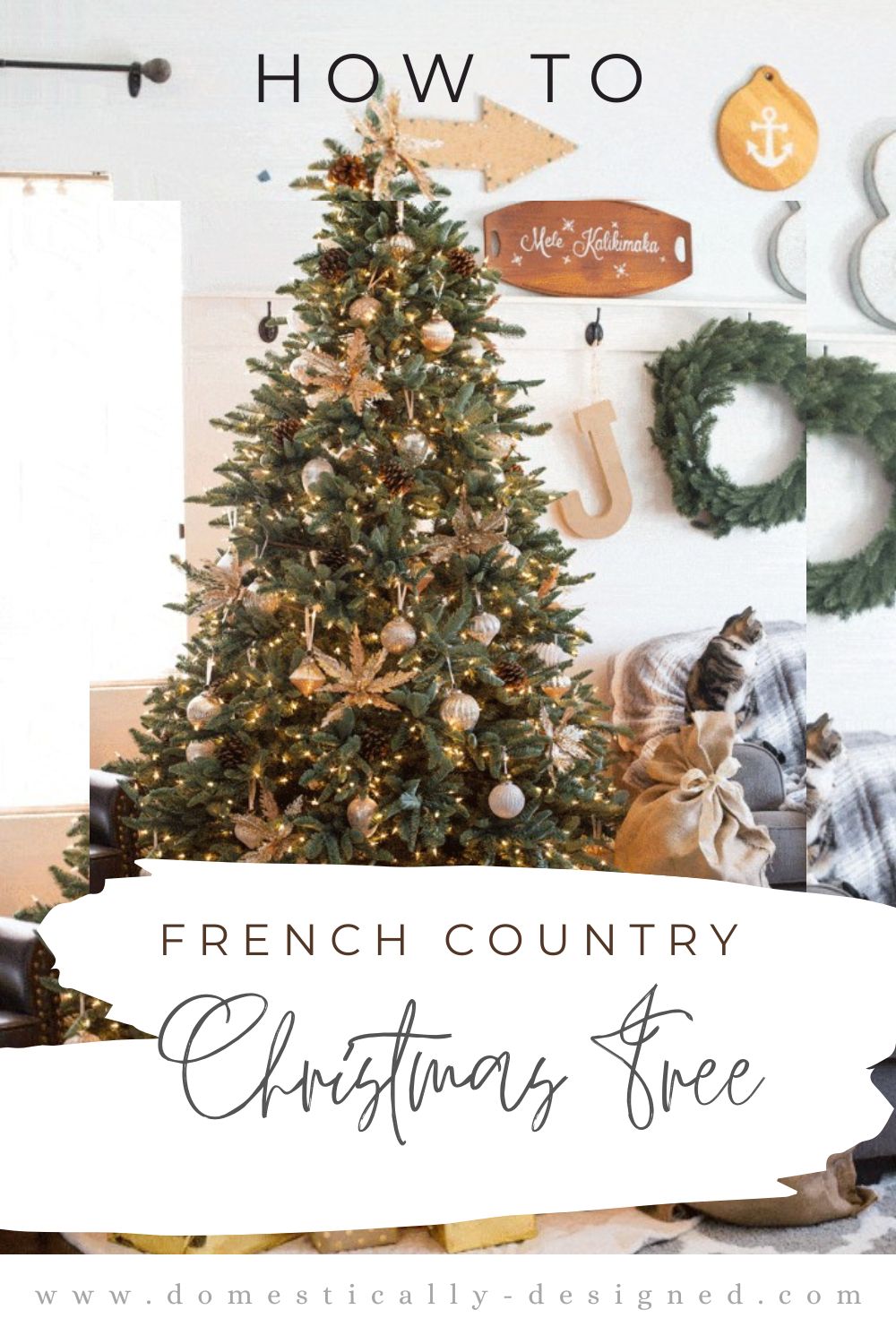 Sparkly French Country Christmas Tree - Domestically Designed