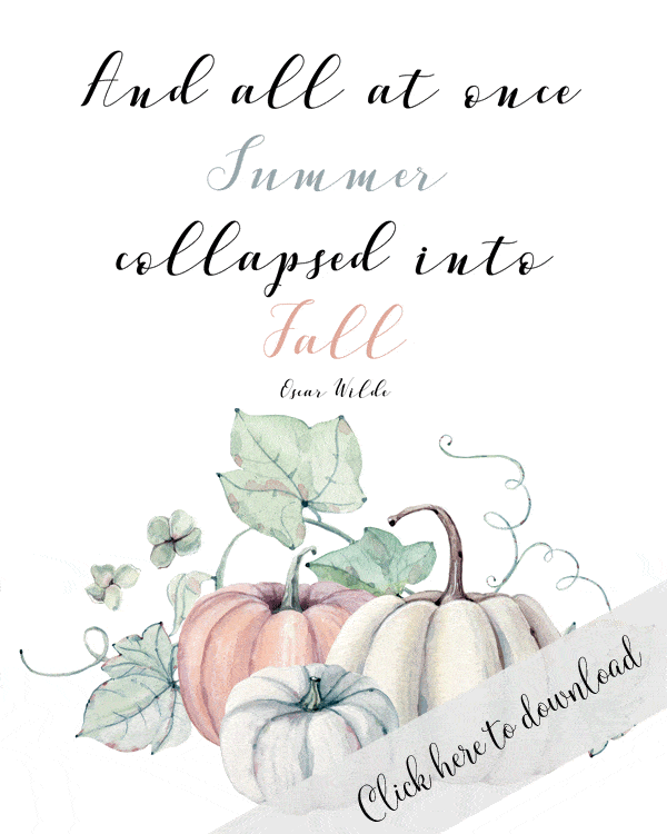 Summer Into Fall Watercolor Pumpkin Printables - Domestically Designed