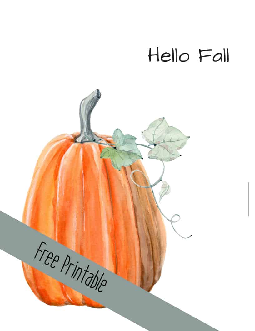Hello Fall Free Printable - Domestically Designed