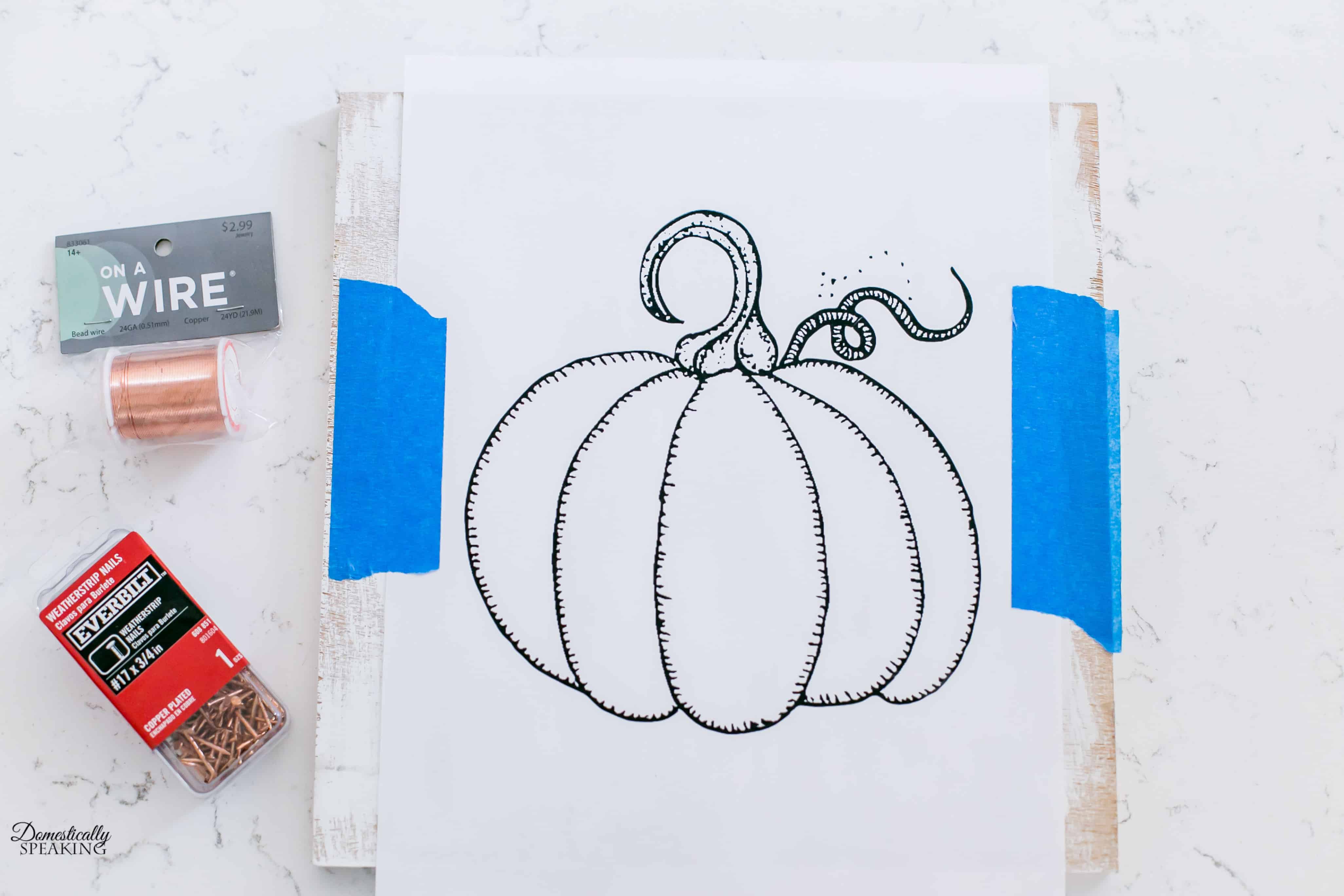 Copper Wire Pumpkin String Art - Domestically Designed