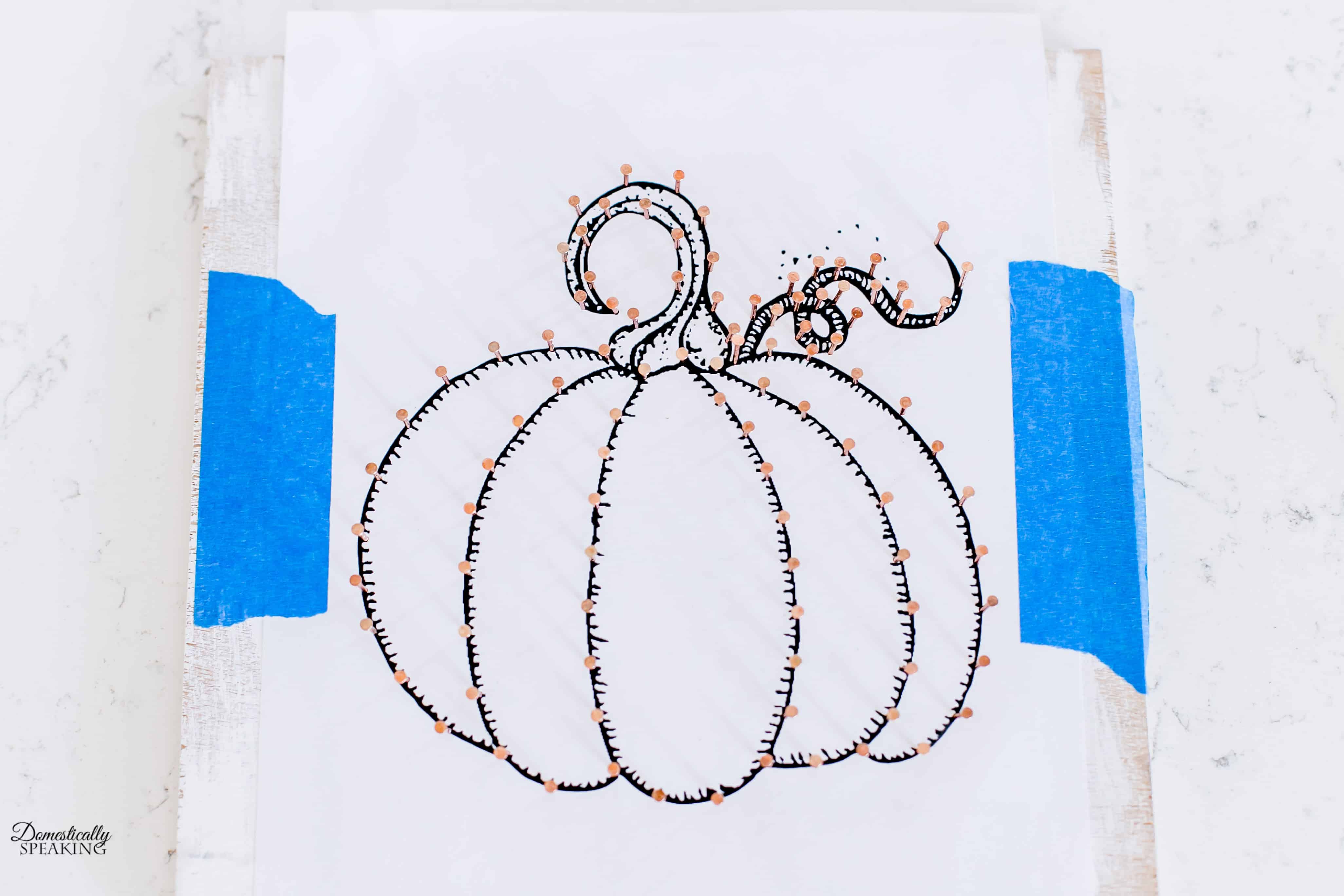 Copper Wire Pumpkin String Art - Domestically Designed