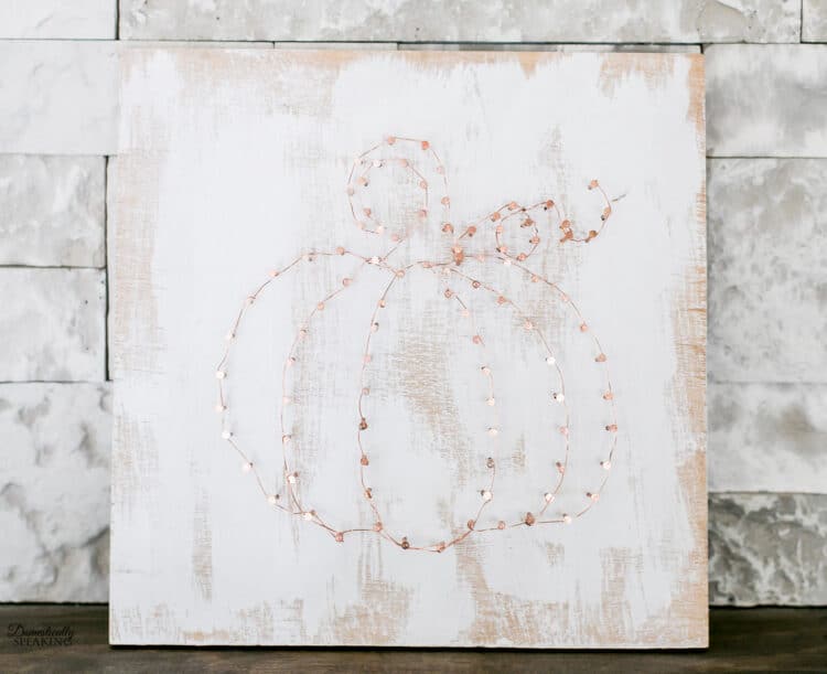 Copper Wire Pumpkin String Art - Domestically Designed