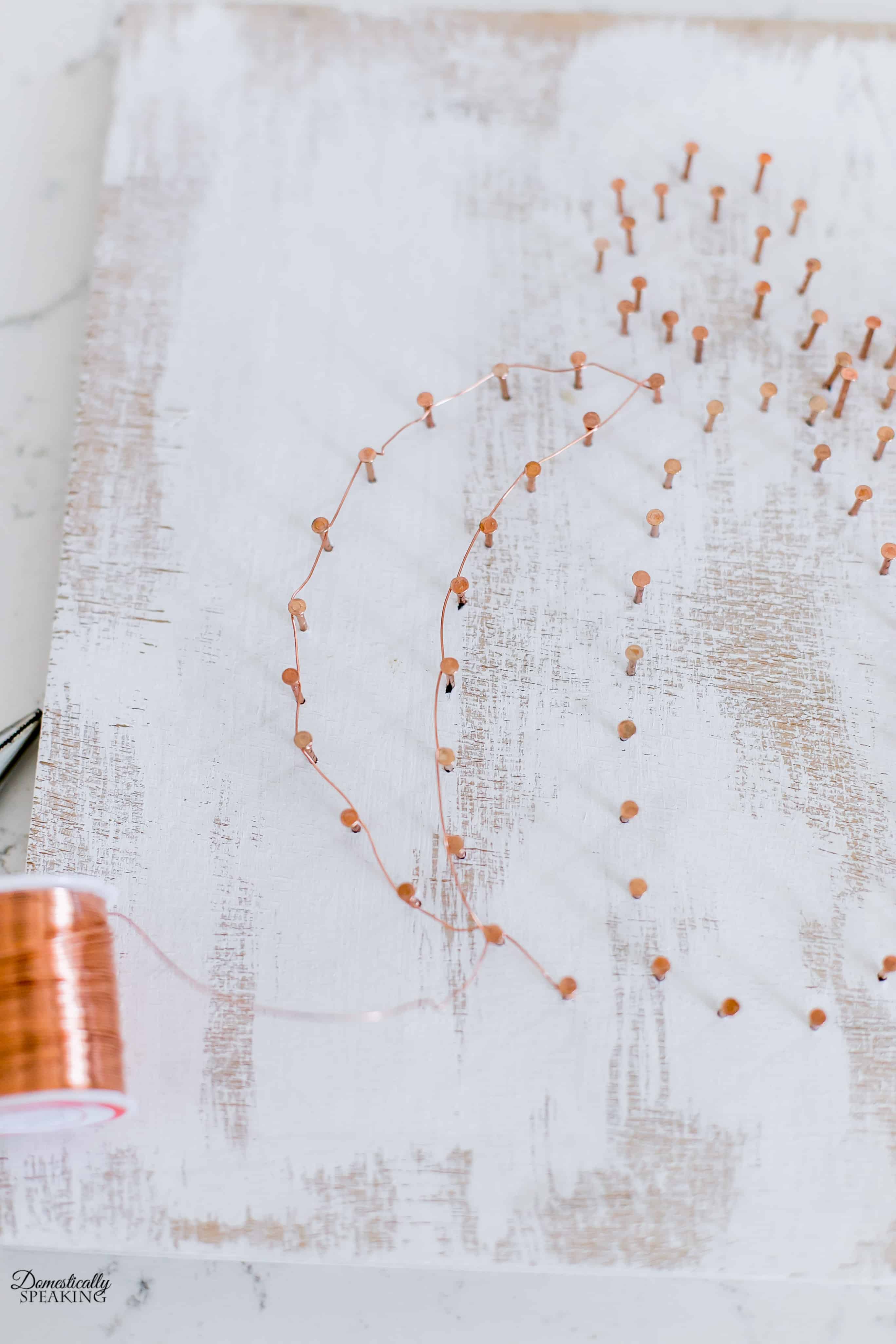 Copper Wire Pumpkin String Art - Domestically Designed