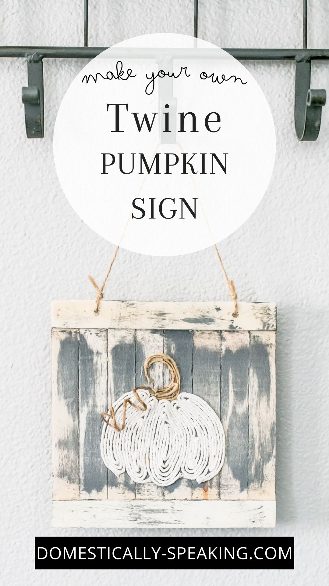 DIY Twine Pumpkin Sign - Domestically Designed