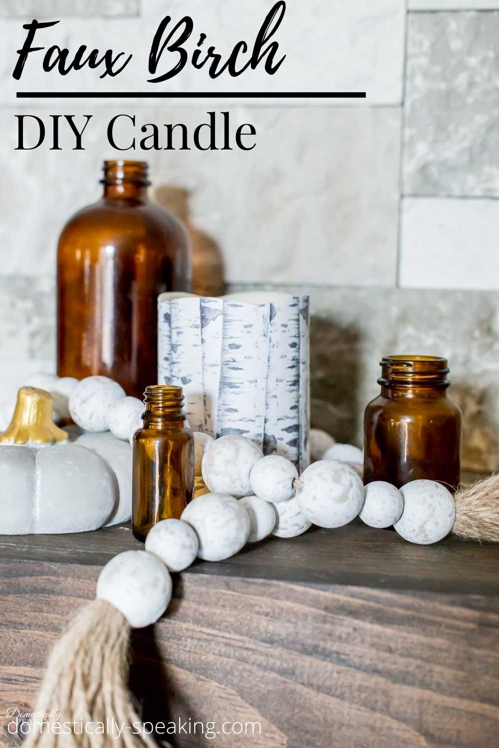 DIY Faux Birch Candles - Domestically Designed