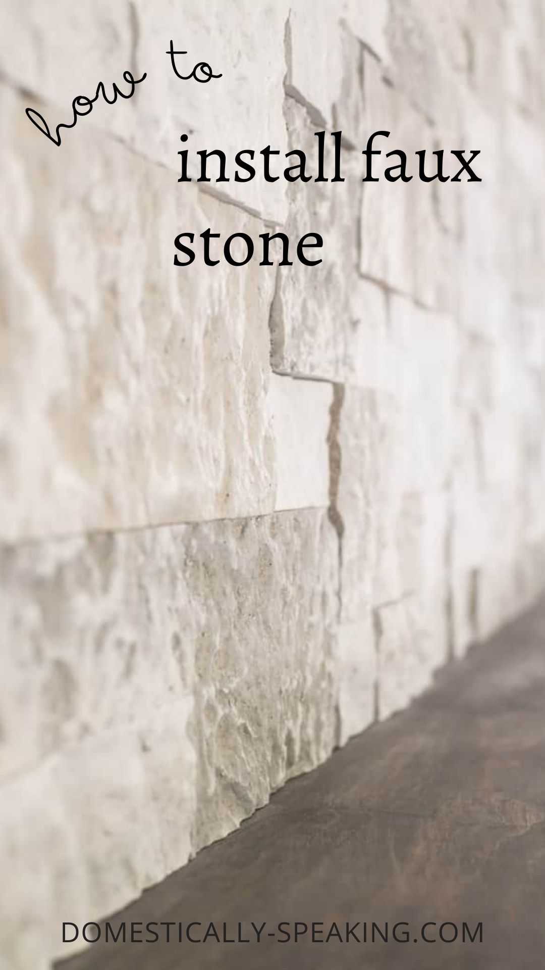 Gorgeous DIY Faux Stone Fireplace Makeover - Domestically Designed