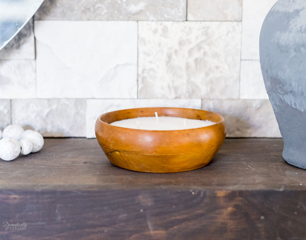 DIY Wood Bowl Candle - Domestically Designed